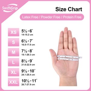 SwiftGrip Pink Disposable Exam Gloves, 3-mil, X-Small, 50-ct Box, Powder-Free, Latex-Free, Medical Grade Gloves for Cleaning & Esthetician