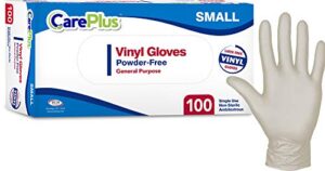 disposable plastic vinyl clear gloves (small, 100, count)