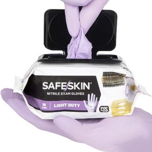 safeskin nitrile disposable gloves pack of 50, light duty, small size, powder free - food handling, first aid, hair coloring