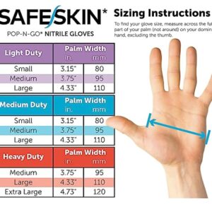 SAFESKIN Nitrile Disposable Gloves Pack of 50, Light Duty, Small Size, Powder Free - Food Handling, First Aid, Hair Coloring