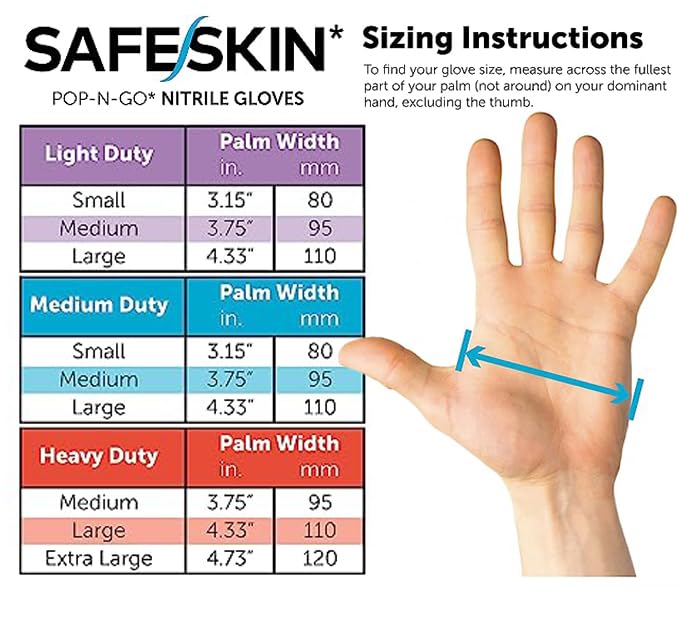 SAFESKIN Nitrile Disposable Gloves Pack of 50, Light Duty, Small Size, Powder Free - Food Handling, First Aid, Hair Coloring