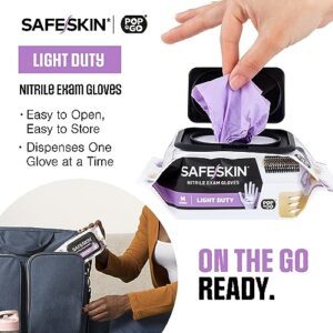 SAFESKIN Nitrile Disposable Gloves Pack of 50, Light Duty, Small Size, Powder Free - Food Handling, First Aid, Hair Coloring