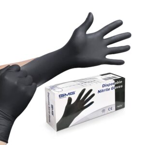 gmg since1988 nitrile gloves latex-free, powder-free ultra-strong tensile,50 pack household cleaning gloves