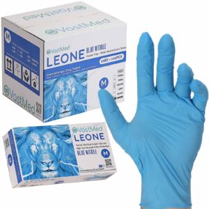 vastmed 100pcs dental grade examination leone nitrile gloves 4.0g finger tips texture latex-free professional grade gloves