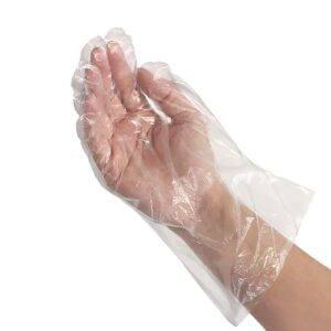 kleen chef 1050 pcs plastic disposable gloves medium | clear disposable gloves for food prep, cooking, cleaning, food handling