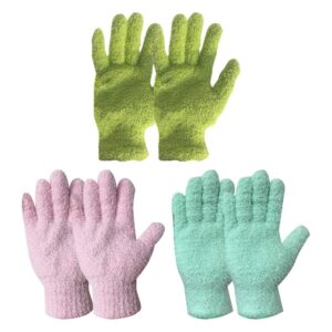 uuyyeo 6 pcs microfiber dusting gloves reusable washable cleaning gloves mittens house kitchen cleaning gloves cloth car wash hand mitten