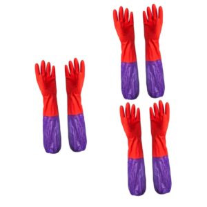 solustre 3 pairs household cleaning gloves latex glove gloves for cleaning household gloves washing gloves