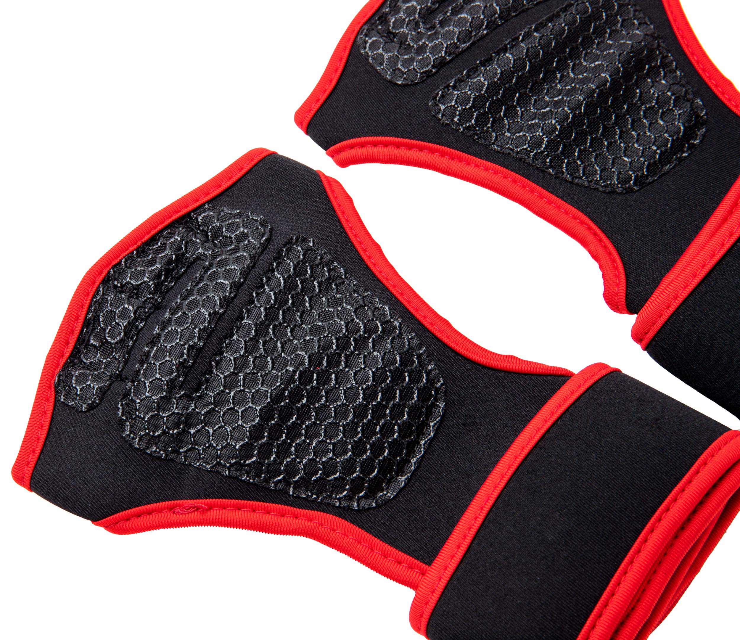 Mind Reader Pull-Up Glove Set, Secure Finger Holes, Textured Non-Slip Grip for Chin-Up Bars, Gymnastics, Circus Training, Aerial or Pole Fitness, Small, Red