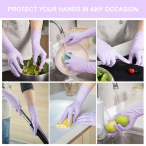 FINITEX Nitrile Disposable Latex Free Gloves Purple - 5mil 100PCS/Box Latex Free Powder Free 12inch Gloves Guantes de Nitrilo Cleaning Medical Exam Food Cooking Gloves (Medium, Box of 100)