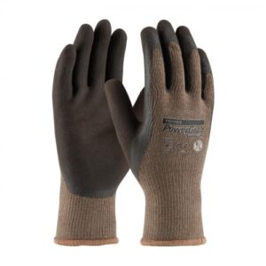 generic large brown cotton/polyester coated latex gloves