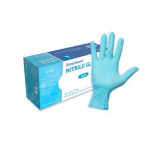 amerisano 100% nitrile exam gloves | medical grade, 510(k), exceptional tactile sensitivity, latex & powder free, 3 mil, non-sterile | blue (box of 200, x-large)