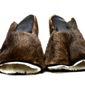 REAL BEAVER FUR MITTEN GLOVES (X-Large)