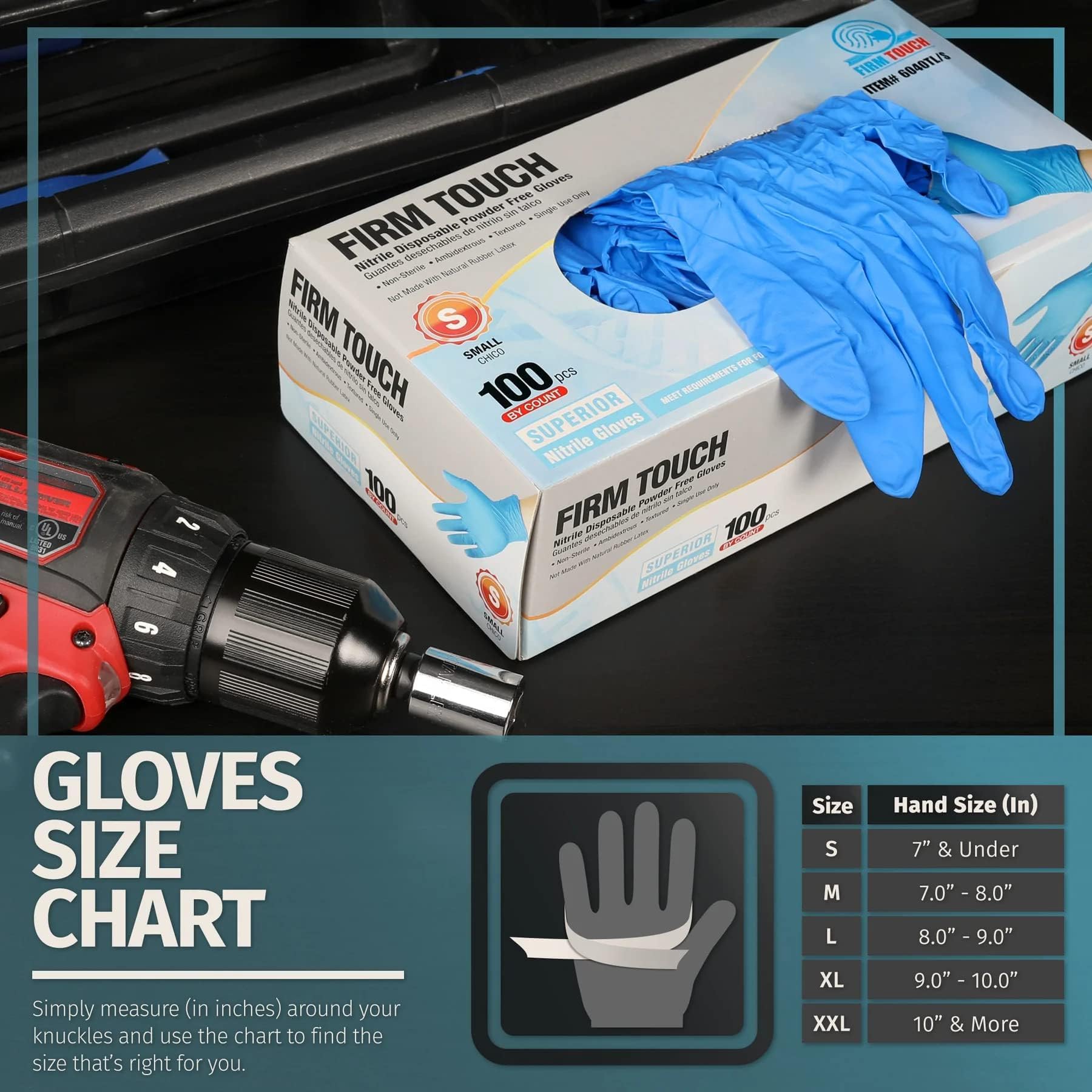 Glove Station Multi Use Firm Touch Cleaning Gloves - Powder-Free Latex-Free Textured Grip Food Grade Rated Ideal for Cleaning