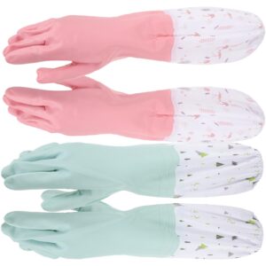 villcase 2 pairs gloves kitchen cleaning supply kitchen accessory dishwashing supplies dishwashing glove kitchen glove waterproof brush large pvc