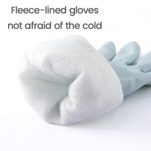 Dishwashing Rubber Cute Patterned Gloves,3 Pairs Reusable Kitchen Cleaning Gloves Long Cuff and PVC with Soft Lining