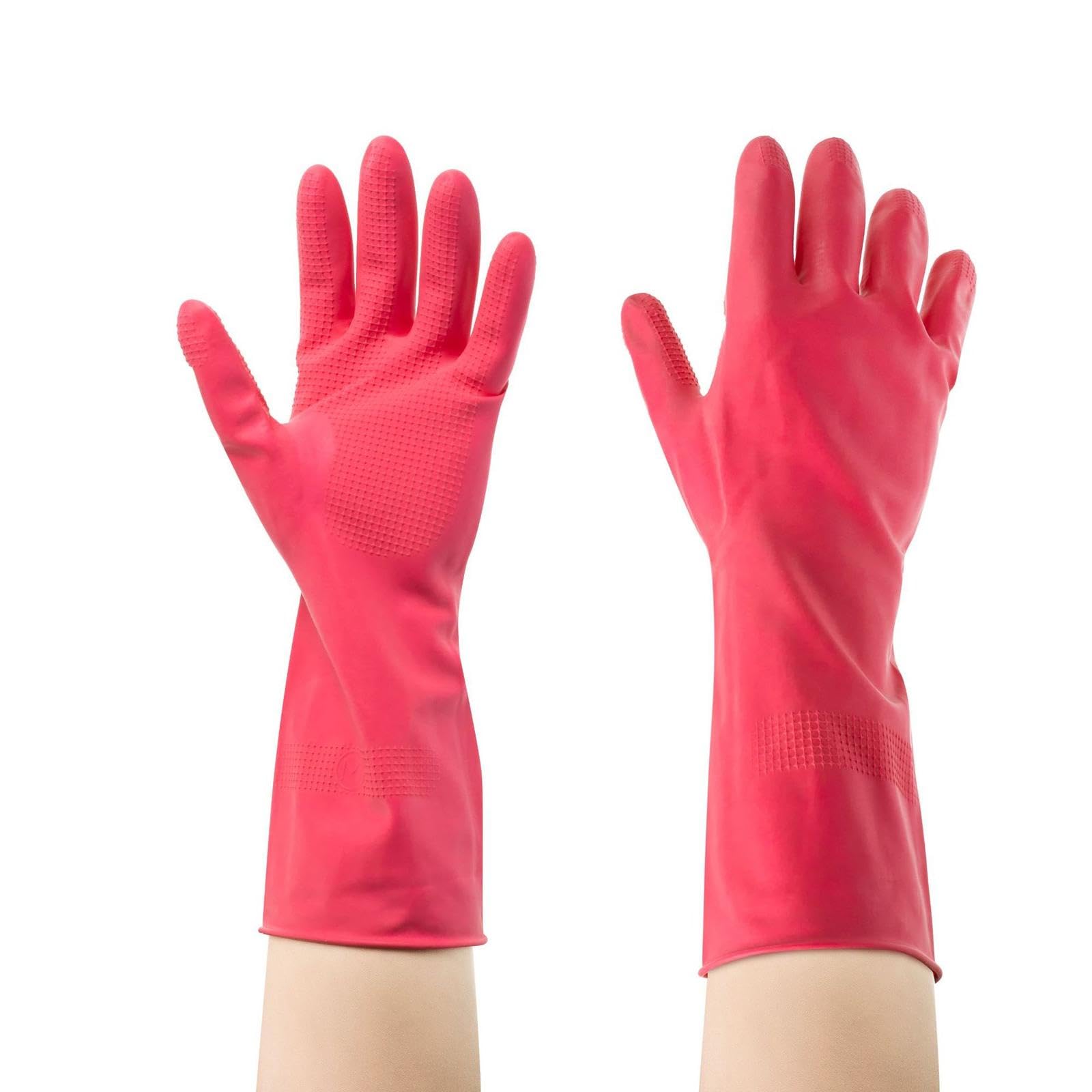 OKATOR Latex Gloves, Kitchen Dishwashing, Household Cleaning Gloves, Rubber Waterproof, Durable, Wear-Resistant Plastic Gloves