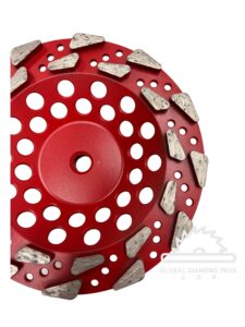 7” diamond grinding cup wheel for concrete, masonry, epoxy & paint removal 5/8-11” arbor threaded grit #18-20