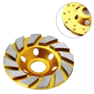 3pcs-4 Inch Concrete Stone Ceramic Turbo Diamond Grinding Cup Wheel,12 Segs Heavy Duty Angle Grinder Wheels for Angle Grinder(Yellow)