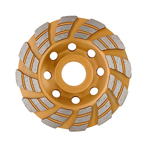 FINGLEE DT 4 Inch Diamond Grinding Cup Wheel for Angle Grinder,Concrete Stone Masonry Polishing,12 Unique segs,with 4/5" 5/8" Adapters (4 inch)