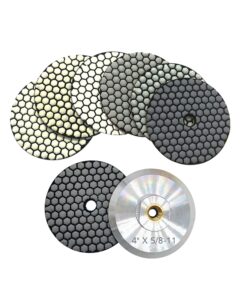 comefloor dry diamond polishing pads for granite marble stone 4 inch set 7 pieces grinding pads plus a alu backer pads