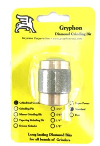 gryphon 1 inch diamond coated mirror grooved grinder bit