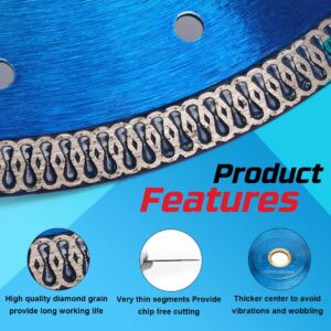 Tiledurepro 2Pc/Lot 4.5" Tile Saw Blade Super Thin Diamond Blade Porcelain Cutting Disc Wheel for Angle Grinder