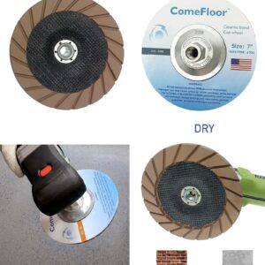 Concrete Grinding Cup Wheel 7" Ceramic Diamond Cup Wheel for Floor Grinding, Fits 5/8"-11 Arbor Angle Grinder, 200# Medium