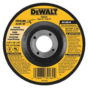 DEWALT DW8435 4-1/2-Inch by 1/8 Inch by 5/8-Inch -11 Pipeline Cutting/Grinding Wheel