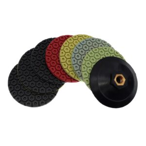 polishing pad 7 pcs super 4 inch diamond polishing pads 100mm flexible wet polishing pad granite marble concrete floor grinding disc polish pad kit (color : combon d, size : mix 7 grits_7 pcs_4 inch