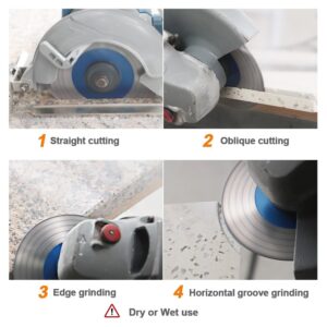 Diamond Saw Blade Tile Cutting Disc 5 inch - BRSCHNITT for 7/8”- 5/8” Arbor Angle Grinder for Cutting Grinding Porcelain Ceramic Marble Artificial Stoneware