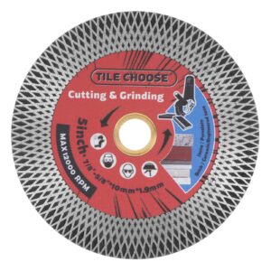 harfington diamond porcelain tile saw blade, 5" (125mm) super thin diamond cutting disc with arbor 5/8" for cutting and grinding ceramic tiles,porcelain,marble