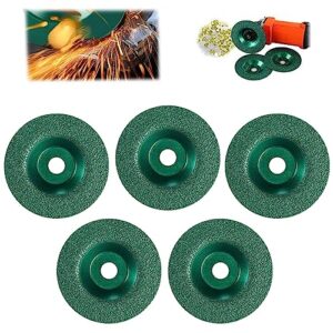 brazed diamond grinding disc,4 inch vacuum brazed diamond grinding cup wheel,angle grinder casting cutting discs,for granite marble diamond iron steel masonry convex (5pcs)