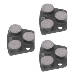 3Pcs Diamond Concrete Grinding Shoes, Row Cup Cutting 3 Cylinder Teeth Grinding Block Wheel, Coating Disc Shoe Black Grit 30,Ideal for Polishing and Cleaning Granite Marble Concrete Masonry