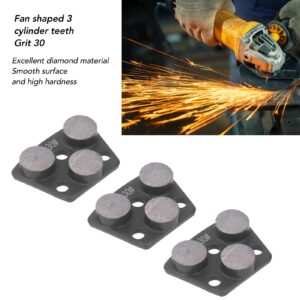 3Pcs Diamond Concrete Grinding Shoes, Row Cup Cutting 3 Cylinder Teeth Grinding Block Wheel, Coating Disc Shoe Black Grit 30,Ideal for Polishing and Cleaning Granite Marble Concrete Masonry