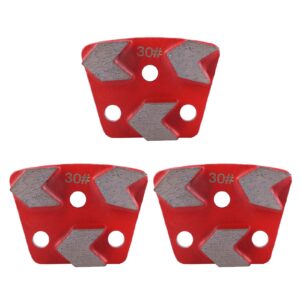 ezweiji 3pcs diamond grinding discs, 3 arrow tooth trapezoidal diamond #30 grit metal scraper floor grinding pad disc for concrete and trapezoidal diamond grinding machines