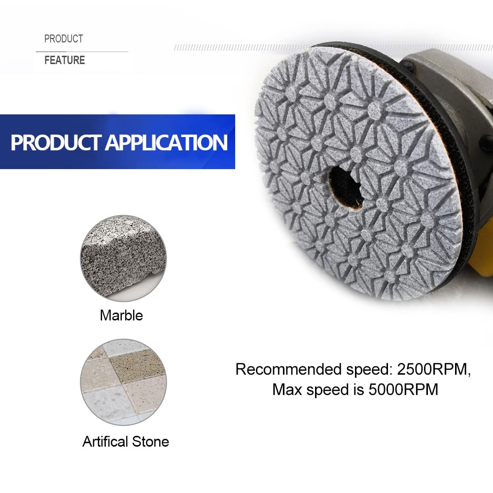 SHDIATOOL 4 Inch Diamond Wet Polishing Pads and Tile Diamond Saw Blade, Cutting Grinding Disc Wheel