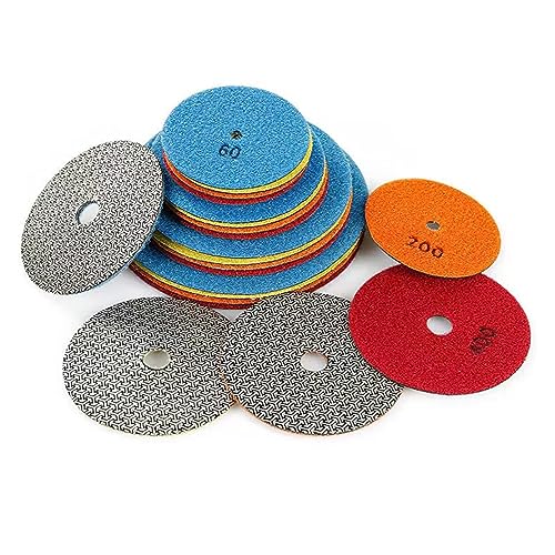 Polishing Pad 6 Inch 150mm Electroplated Diamond Grinding Disc Marble Tile Rock Plate Glass Edge Stone Grinding Chamfer Abrasive Polishing Pad Polish Pad Kit (Color : 100, Size : 6 inch 150mm)