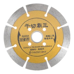 harfington diamond blade, 4.5" 114mm segmented rim diamond blades segmented saw diamond blade with 20mm arbor for angle grinders for cutting concrete stone masonry brick block, yellow