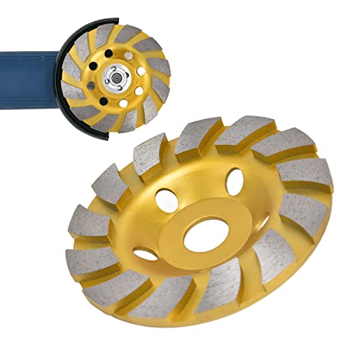 Concrete Grinding Wheel,Diamond Grinding Wheel Turbo Diamond Segments Cup Disc Fast Cutting for Masonry Grinder (125mm)