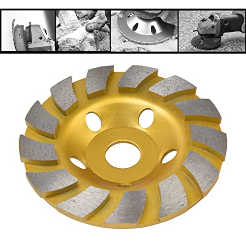 Concrete Grinding Wheel,Diamond Grinding Wheel Turbo Diamond Segments Cup Disc Fast Cutting for Masonry Grinder (125mm)