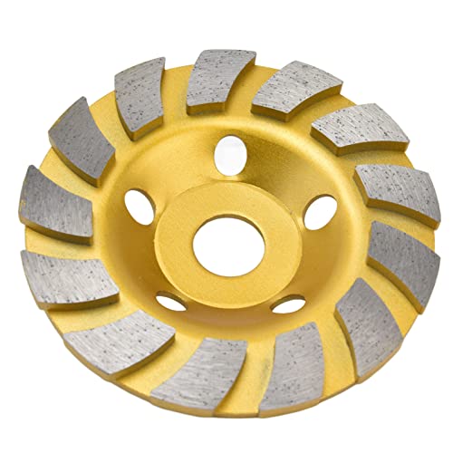 Concrete Grinding Wheel,Diamond Grinding Wheel Turbo Diamond Segments Cup Disc Fast Cutting for Masonry Grinder (125mm)