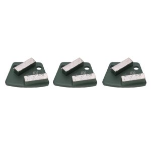 3PCS Diamond Grinding Shoes, Trapezoid Diamond Grinding Shoes, Concrete Floor Aggreesive Cutting 2 Long Teeth Green 80#