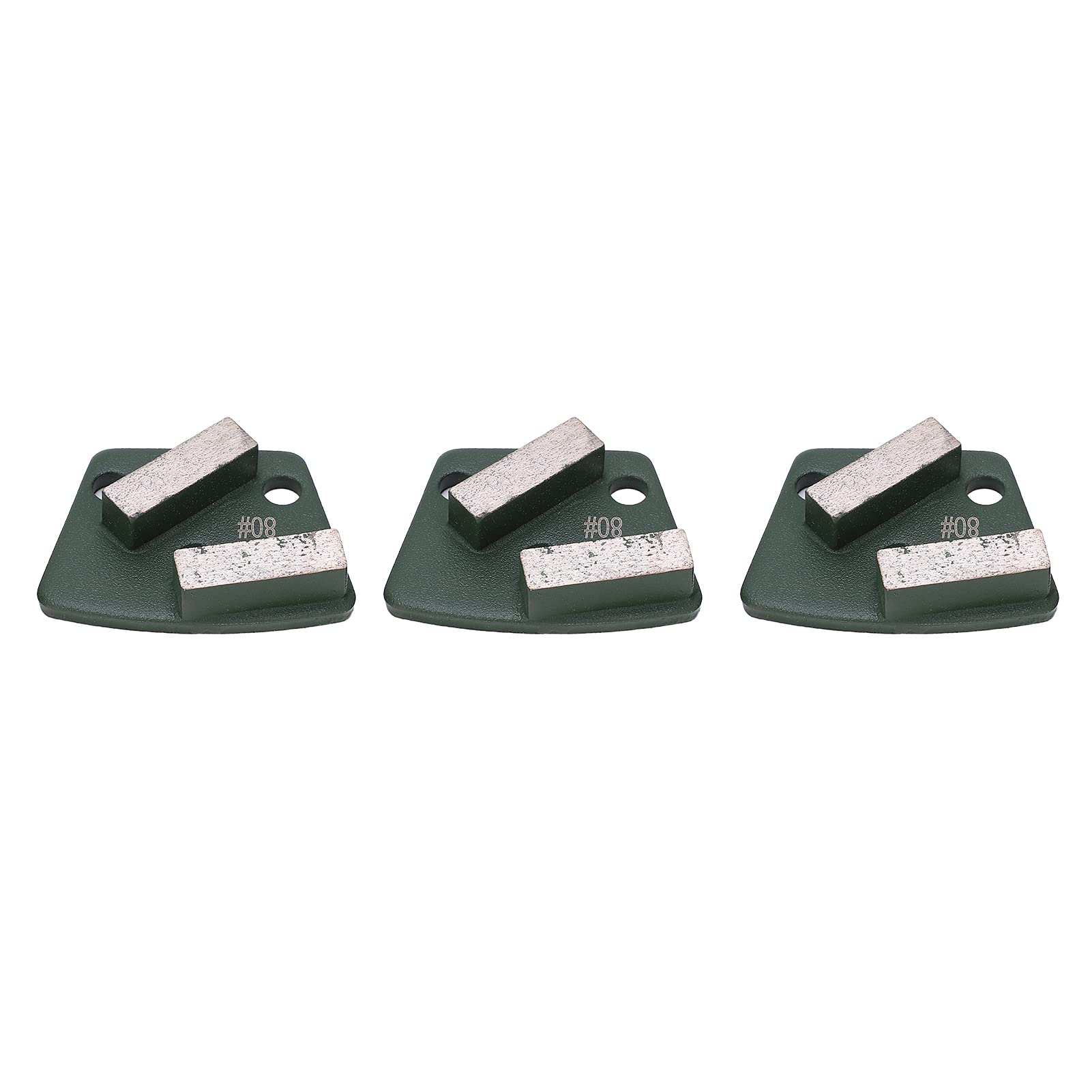 3PCS Diamond Grinding Shoes, Trapezoid Diamond Grinding Shoes, Concrete Floor Aggreesive Cutting 2 Long Teeth Green 80#