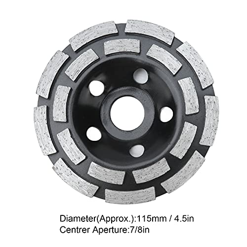 Grinding Wheel, Grinder Disc Diamond Grinder Wheel Wet Dry Dual Use for Stone Concrete (Diameter 115mm)