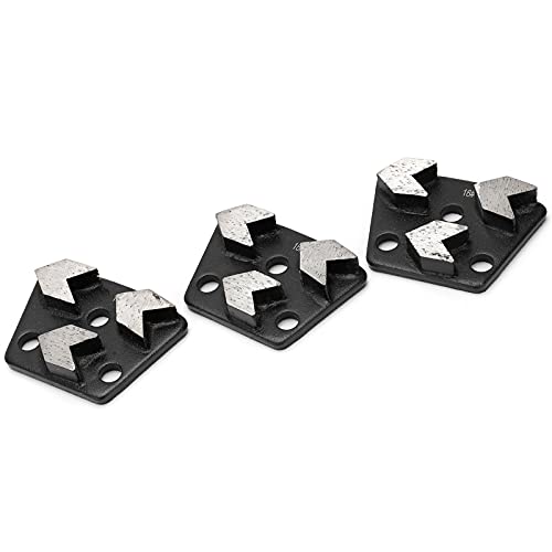 3Pcs Trapezoid Diamond Grinder Universal Concrete Grinding Shoes Cutting Tool Disk Set Durable 16# Black for Precision Cutting