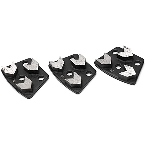 3Pcs Trapezoid Diamond Grinder Universal Concrete Grinding Shoes Cutting Tool Disk Set Durable 16# Black for Precision Cutting