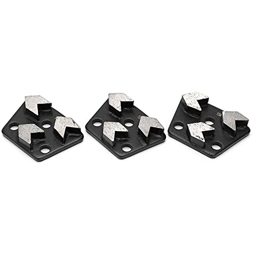 3Pcs Trapezoid Diamond Grinder Universal Concrete Grinding Shoes Cutting Tool Disk Set Durable 16# Black for Precision Cutting