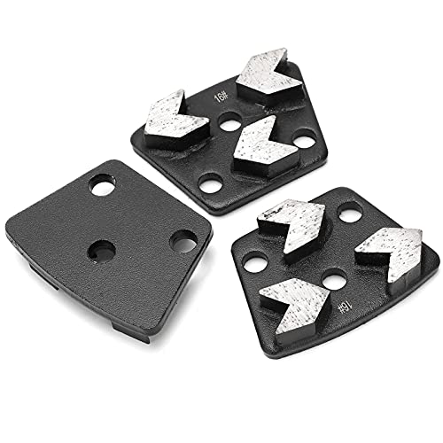 3Pcs Trapezoid Diamond Grinder Universal Concrete Grinding Shoes Cutting Tool Disk Set Durable 16# Black for Precision Cutting