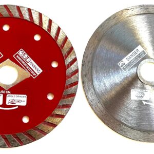 4.5'' Diamond Blades for Angle Grinder - Diamond Cutting Wheel for Dry and Wet Cutting Stone, Marble, Granite, Tile, Brick, Masonry, Paving Flag, Concrete, Ceramics. 2 Pack