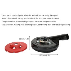 4.9in Angle Grinder Dust Cover, Adjustable Angle Grinder Dust Shroud Kit with Grinding Wheel and Wrench for 125/150 Diamond Grinding Disc